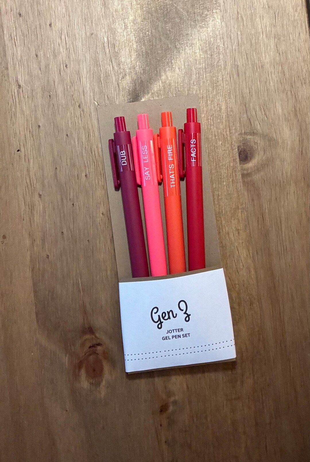 Gen Z Jotter Pen Set/set of 4 Jotter Pens With Removable White on Clear ...