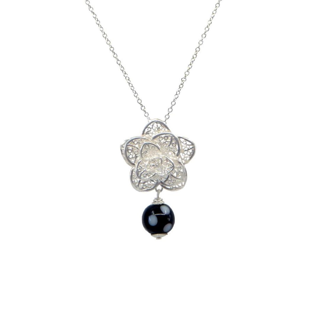 Flor D'manhã Choker ”morning Flower” – Vintage Silver Plated Pendant ...