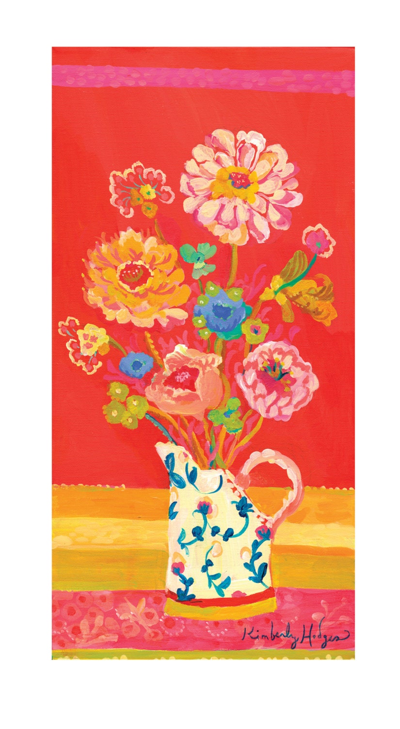 New Red Zinnia Giclee Canvas Print by Kimberly Hodges 10 X 20 - Etsy