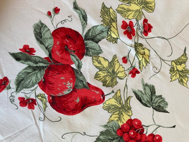 Vintage Tablecloth Made by "sun Glo"printorama" "fresh Picked Apples ...