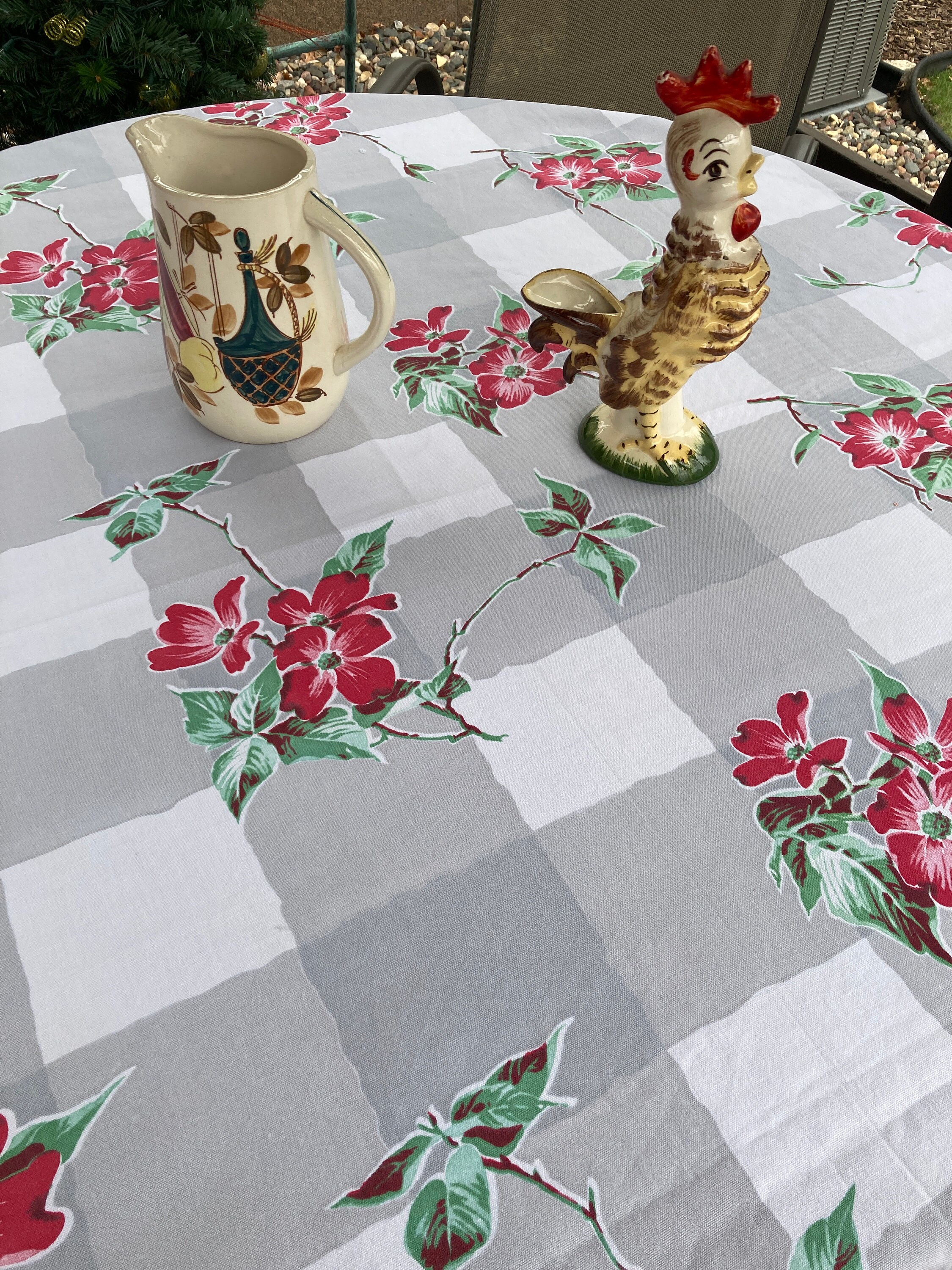 Classic Wilendur "red Dogwood" Vintage Tablecloth - Etsy
