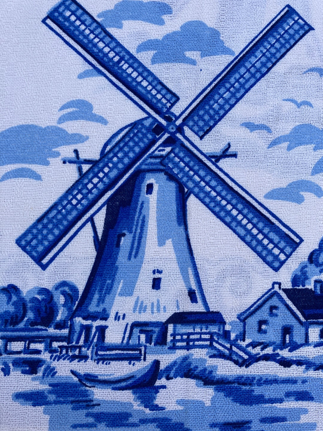 Delft Windmills of Your Mind, Vintage (2) Table Napkins WOW! - Etsy