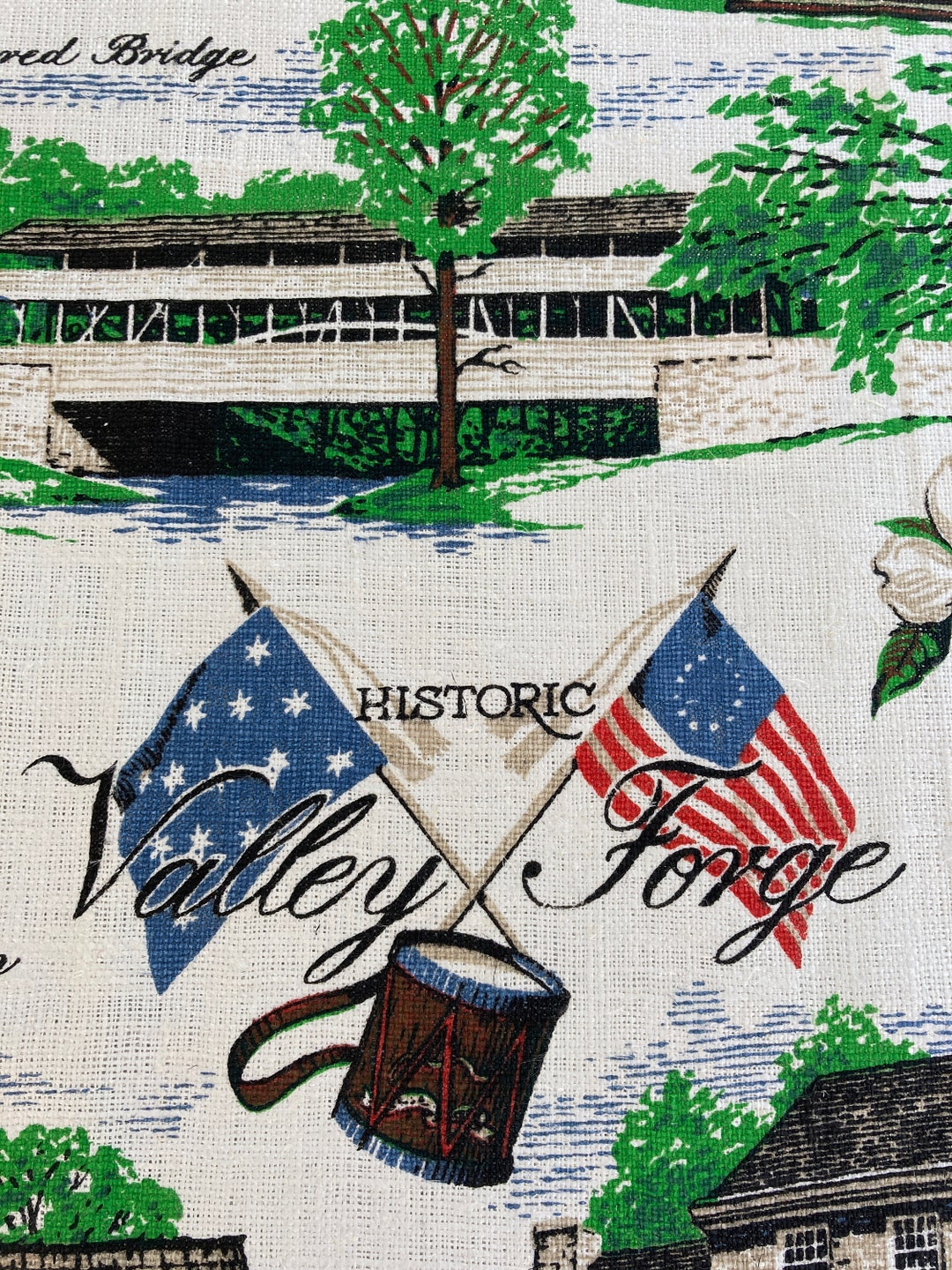 Kay Dee "historic Valley Forge" NWOT Vintage Tea Towel. WOW! - Etsy