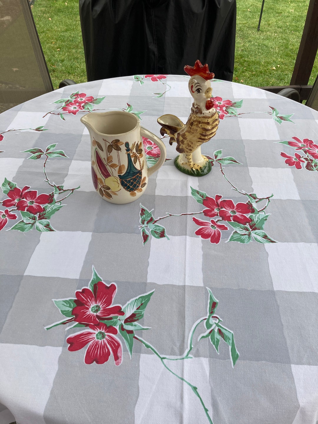Classic Wilendur "red Dogwood" Vintage Tablecloth - Etsy