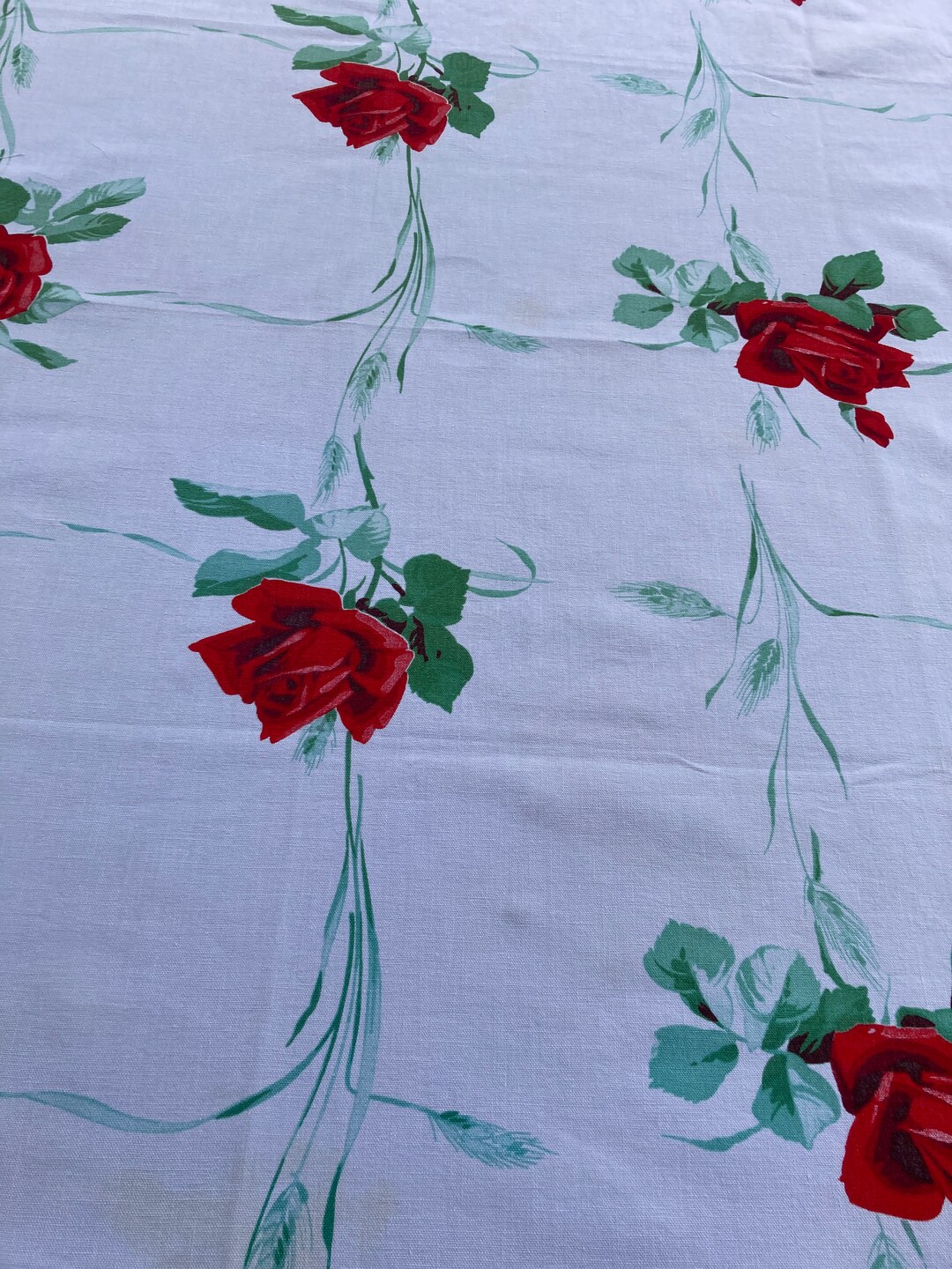 Classic Wilendur"american Beauty Rose" Vintage Tablecloth - Etsy