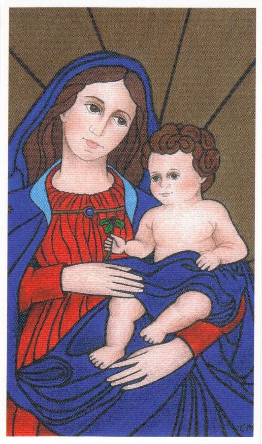 Holy Card Memorare Prayer With Illustration of Madonna of the Holly - Etsy