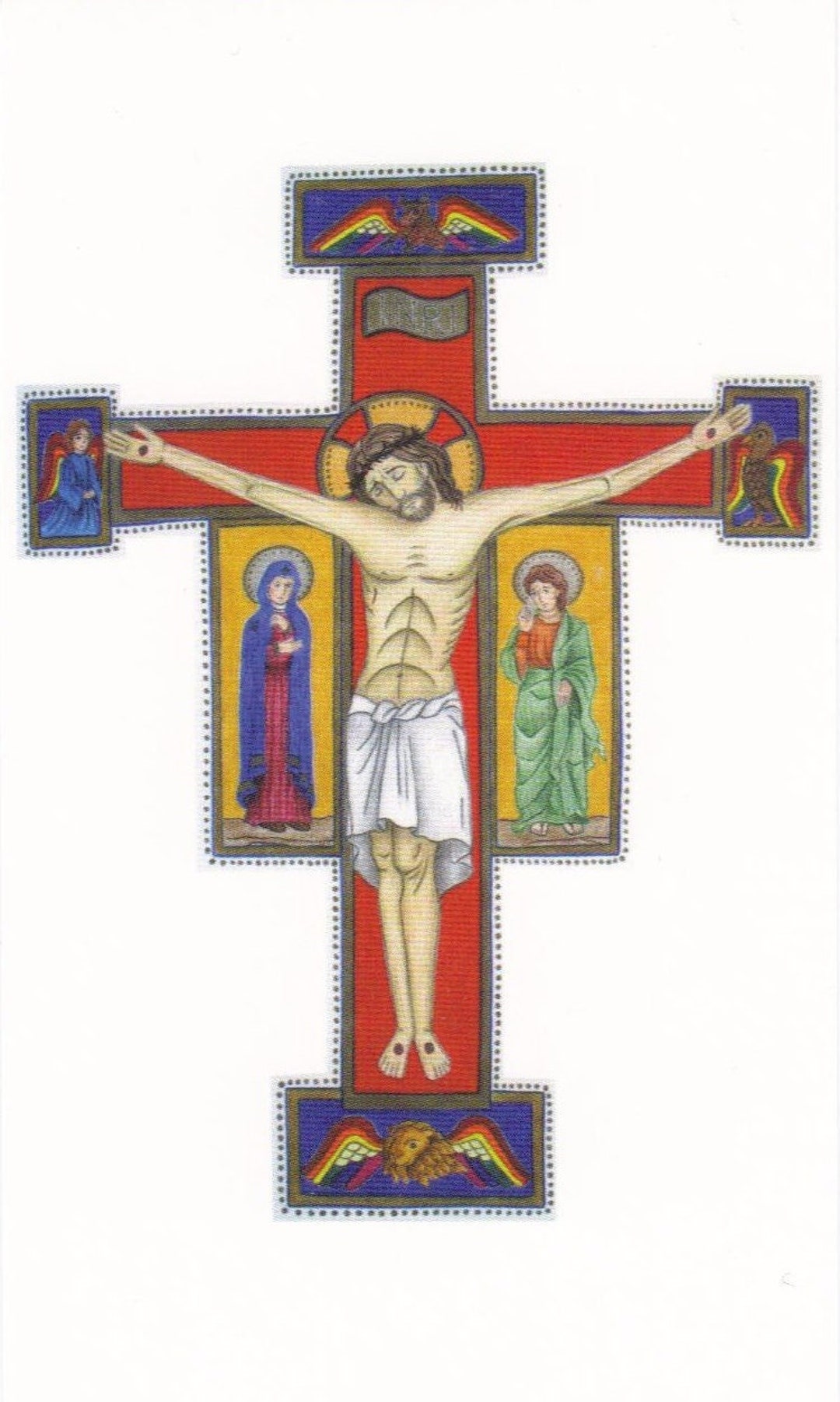 Holy Card Prayer Before A Crucifix With Illustration of Christ on the ...