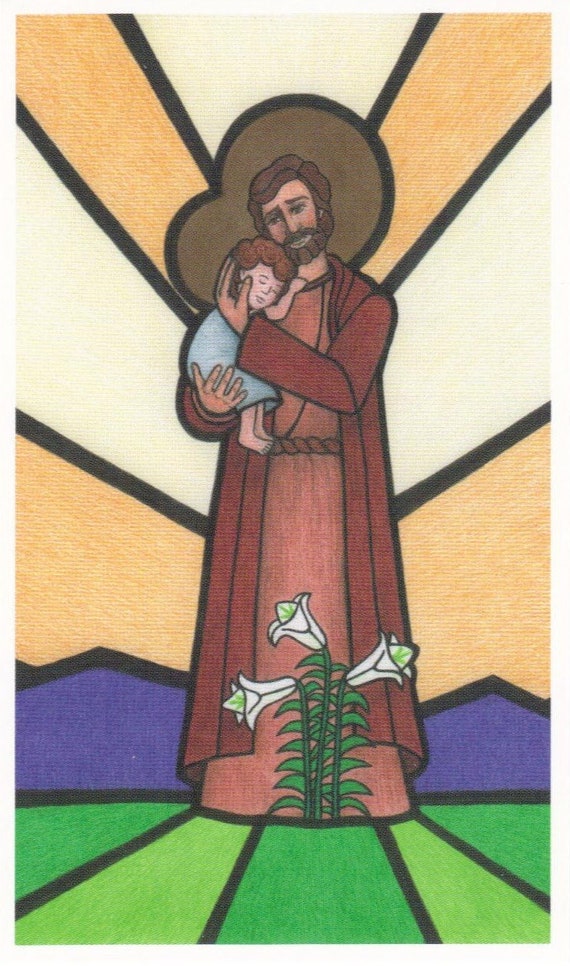 Holy Card Prayer to St. Joseph With Illustration of St. - Etsy