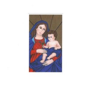 Holy Card Memorare Prayer With Illustration of Madonna of | Etsy