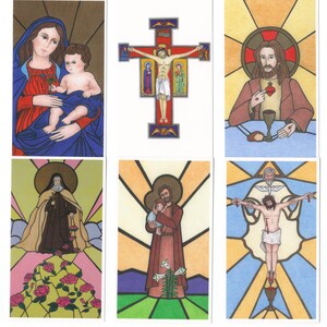 Holy Cards Set of Six Holy Cards With Original Artwork - Etsy