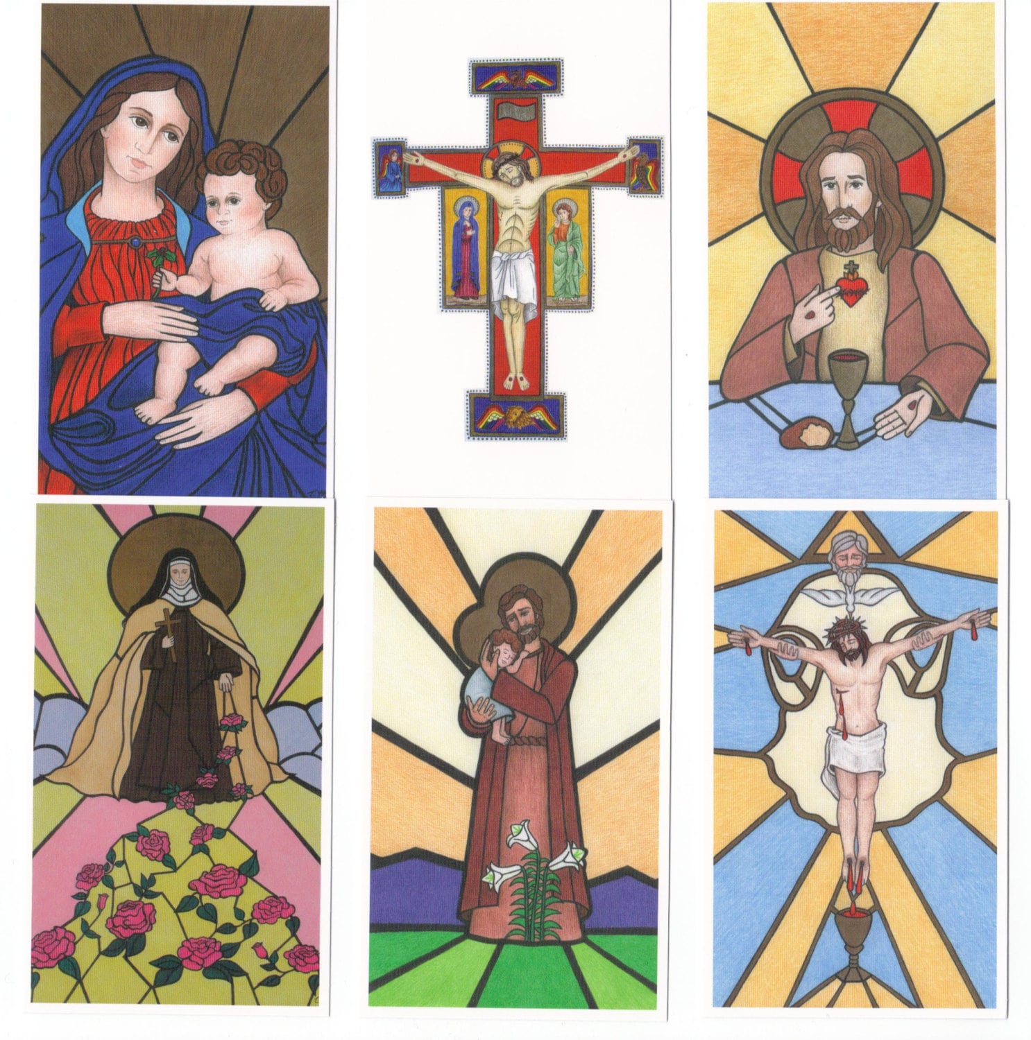 Holy Cards Set of Six Holy Cards With Original Artwork - Etsy