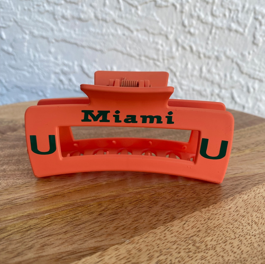 University of Miami Claw Clip, Miami Hurricanes Claw Clip, Miami Hair ...