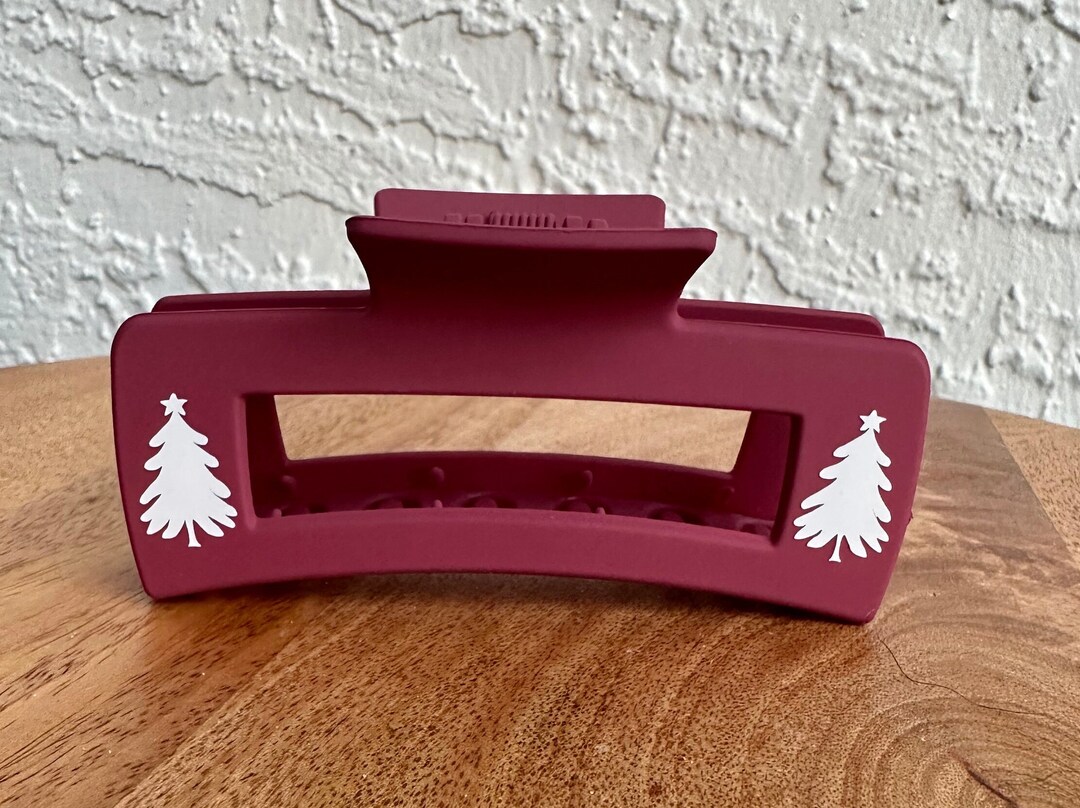 Christmas Claw Clip, Winter Claw Clip, Christmas Tree Claw Clip ...