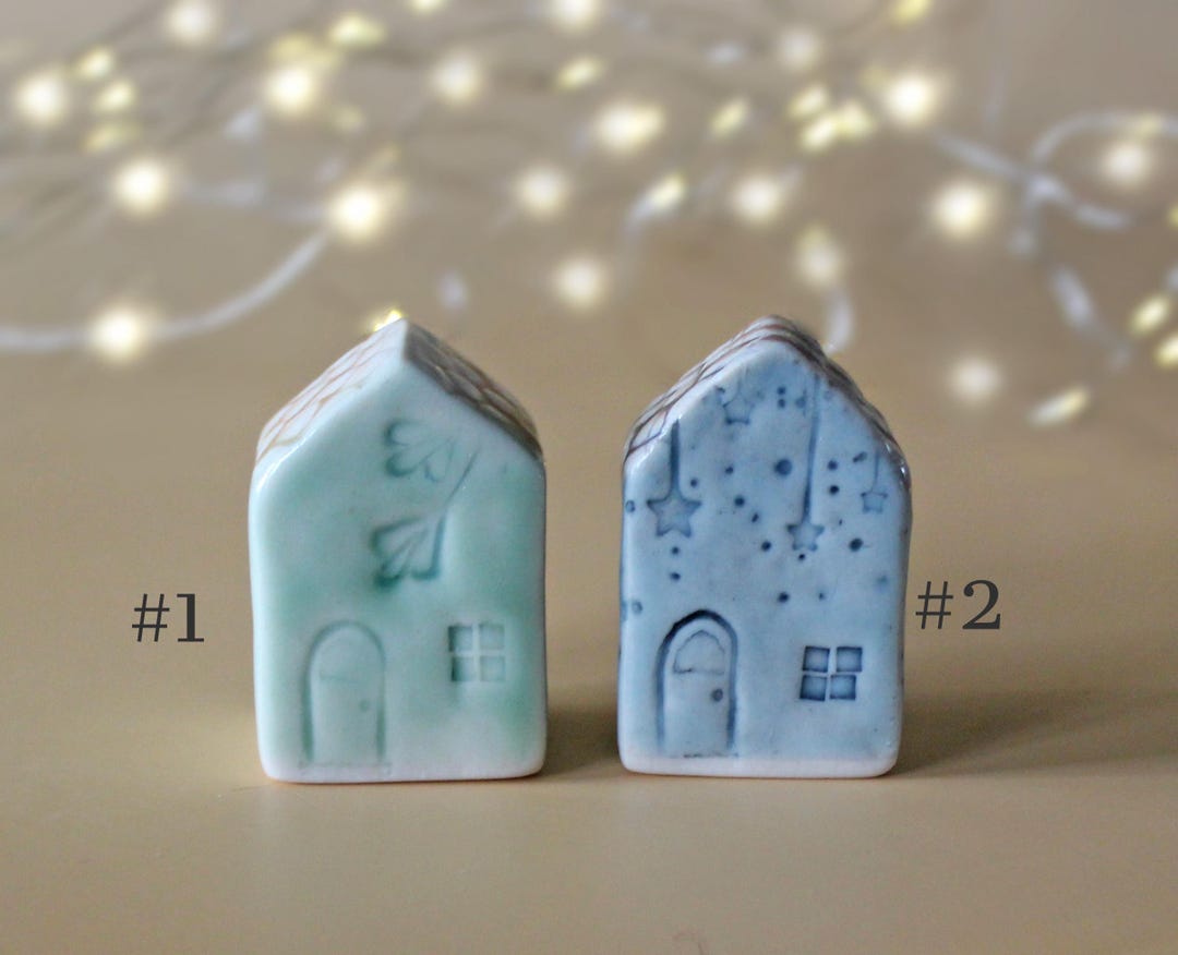 Porcelain Mini House Pottery Sculpture - Handmade Ceramic Home in ...