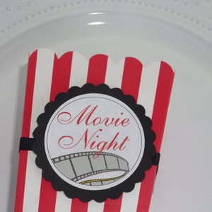 Movie Night Mini Popcorn Boxes and Tags (qty 12 Pick Your Color) - Etsy