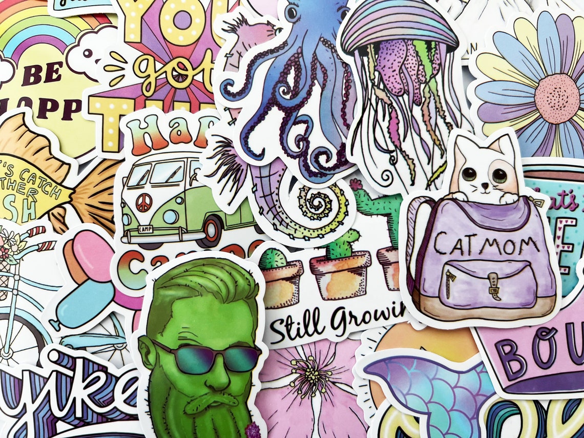 100 Cool Colorful Sticker Pack Skateboard Laptop Car Stickers - Etsy