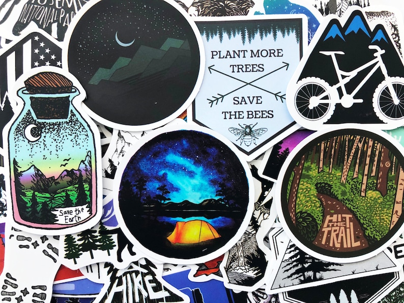 50 Outdoor Camping Hiking Stickers Pack Nature Set Lot - Etsy