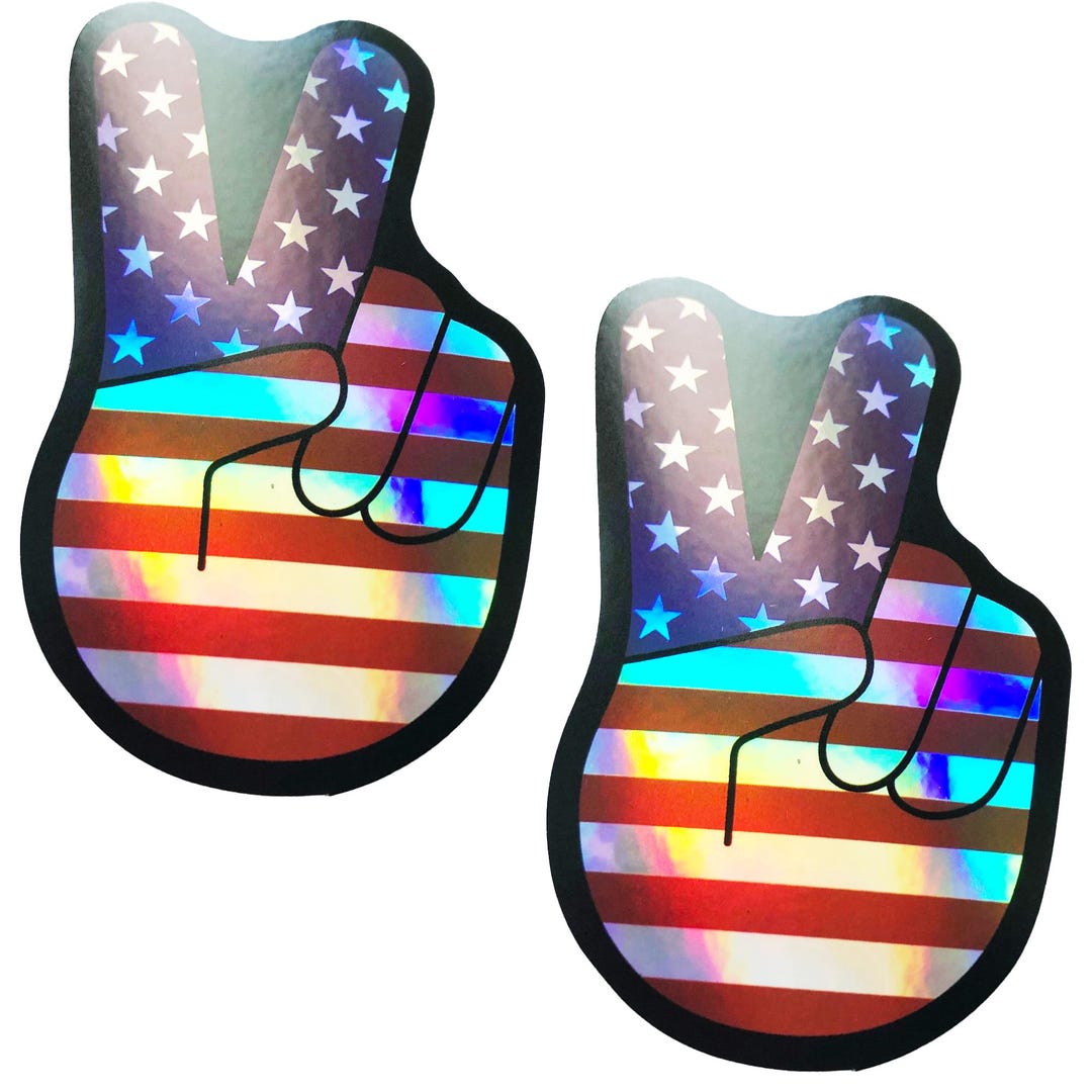 2x Shiny United States of America Peace Sign Flag Sticker 3 in Fight ...