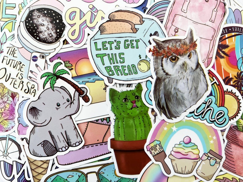 100 Cool Colorful Sticker Pack Skateboard Laptop Car Stickers - Etsy