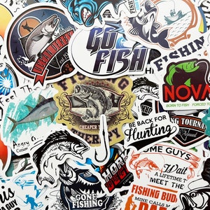 100 Fish Fishing Stickers Pack for Fishermen Tackle Box Dads Boat Car ...