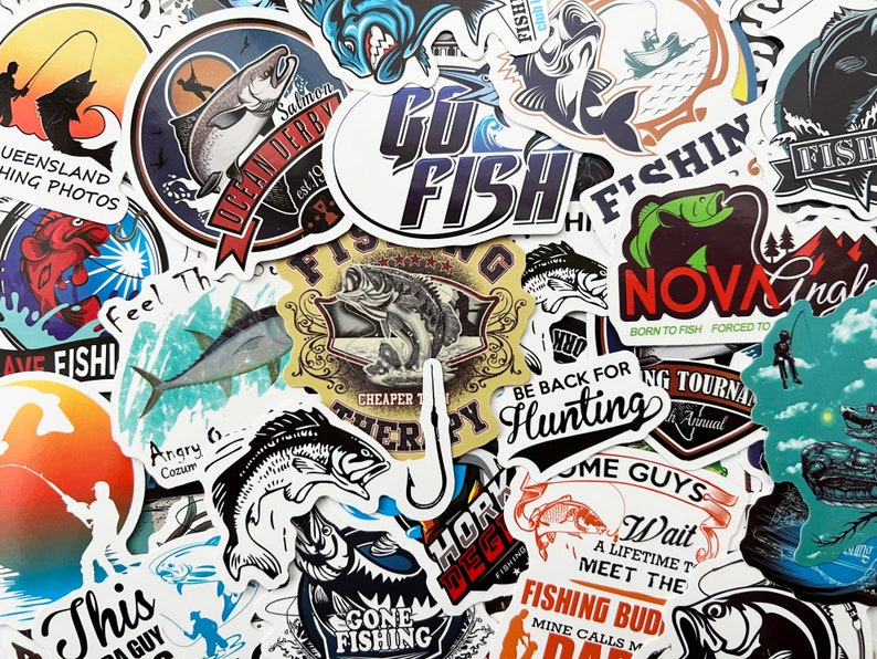 100 Fish Fishing Stickers Pack for Fishermen Tackle Box Dads - Etsy