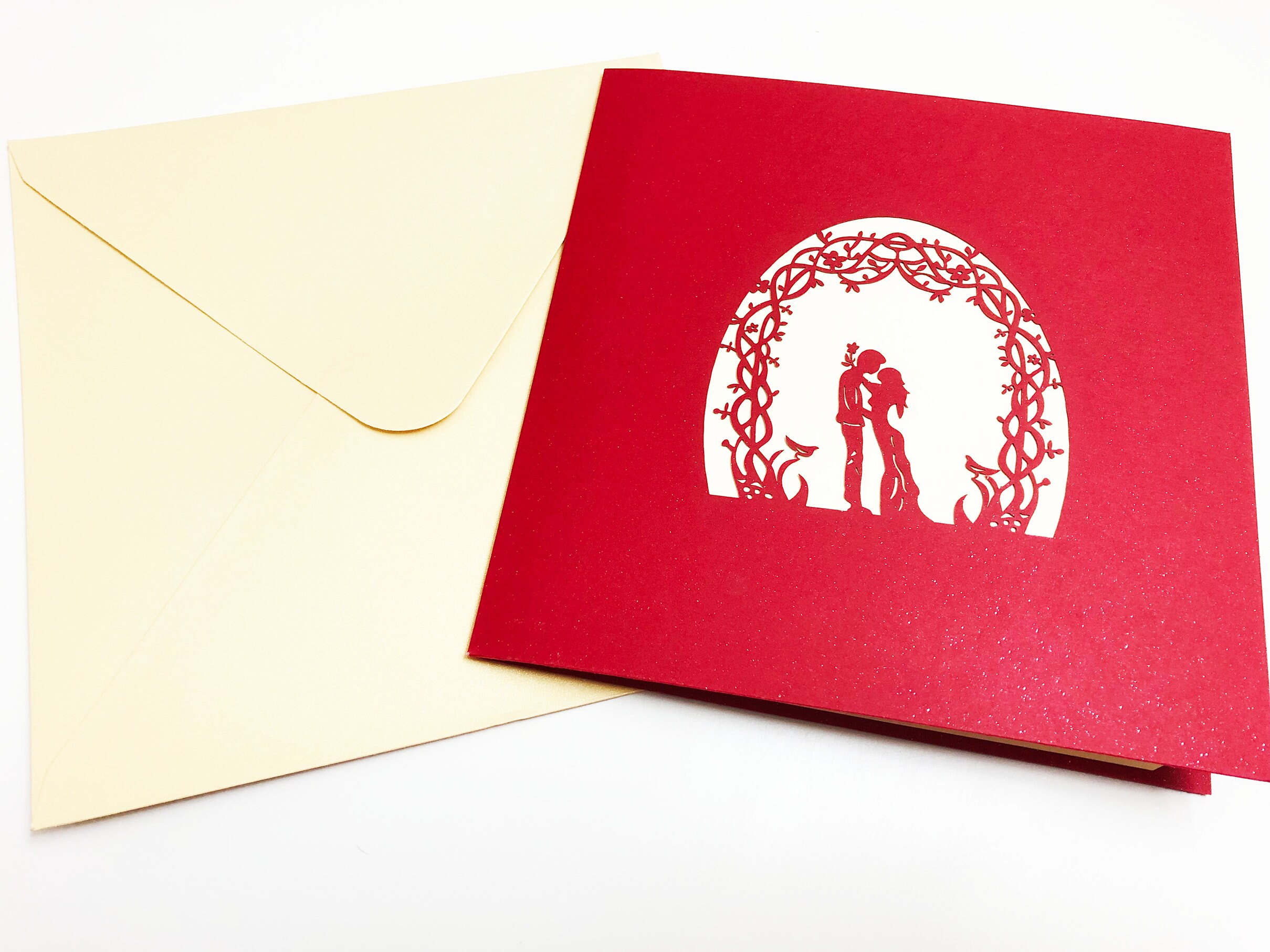 Handmade 3D Pop up Wedding Invitation Marriage Ritual Anniversary Knot ...