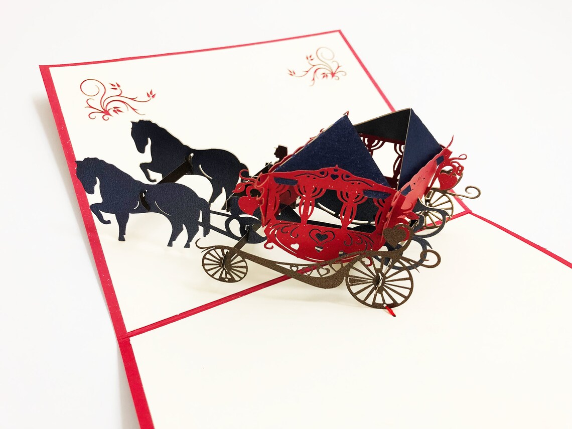 Handmade 3D Pop up Wedding Invitation Marriage Anniversary Dance Ball ...