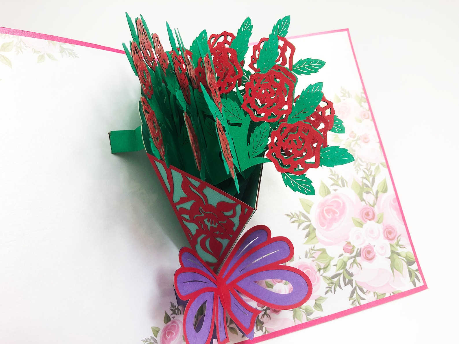 Handmade 3D Pop up Rose Bouquet Flowers Wedding Anniversary - Etsy