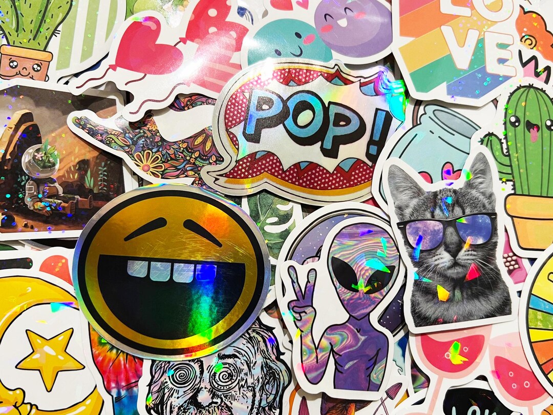 1500 Random Wholesale Shiny Stickers Lot Holographic Pack Reflective ...