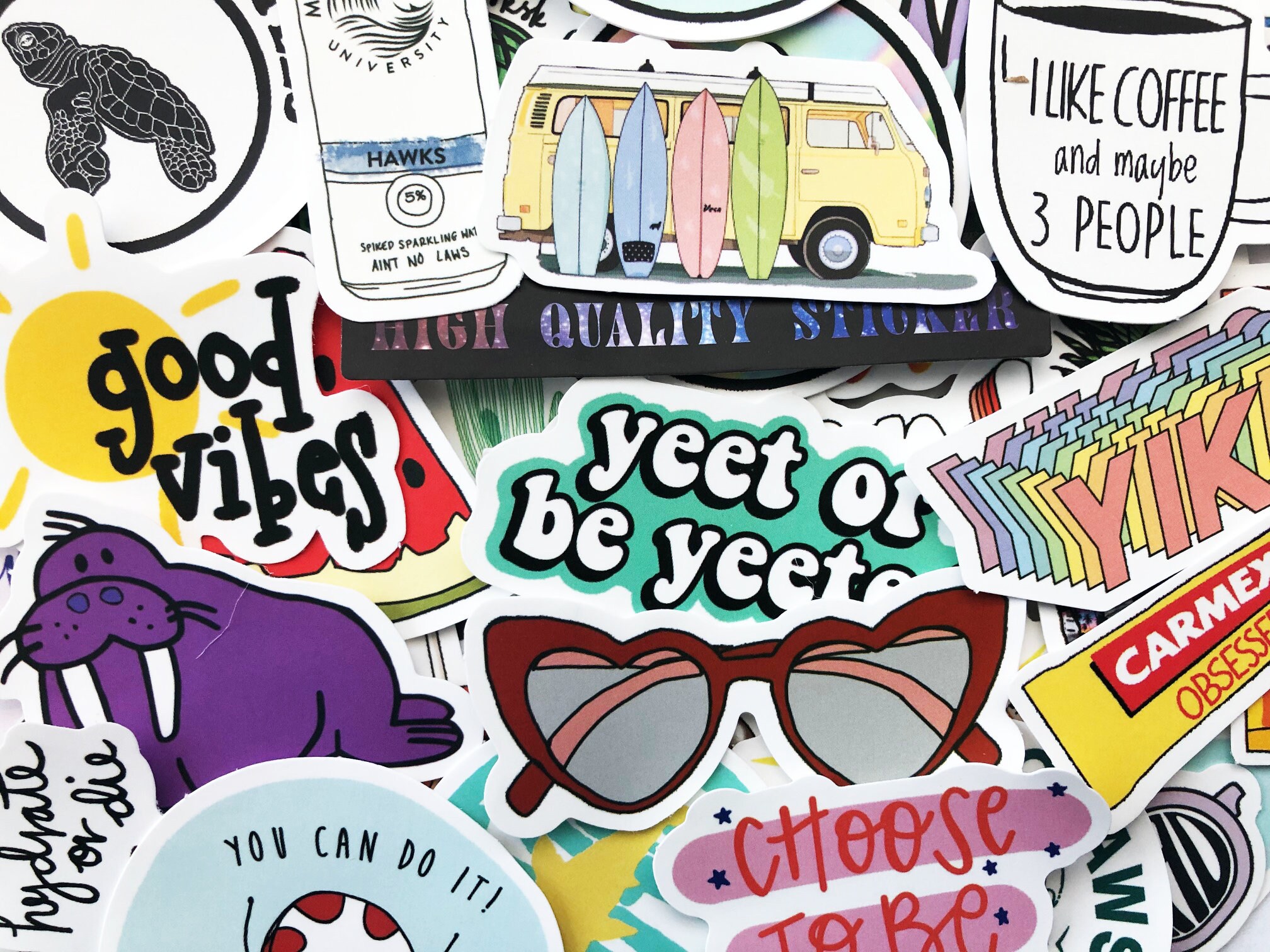 50 Mixed Colors Sticker Lot Book Fun Pack Laptop Decals | Etsy