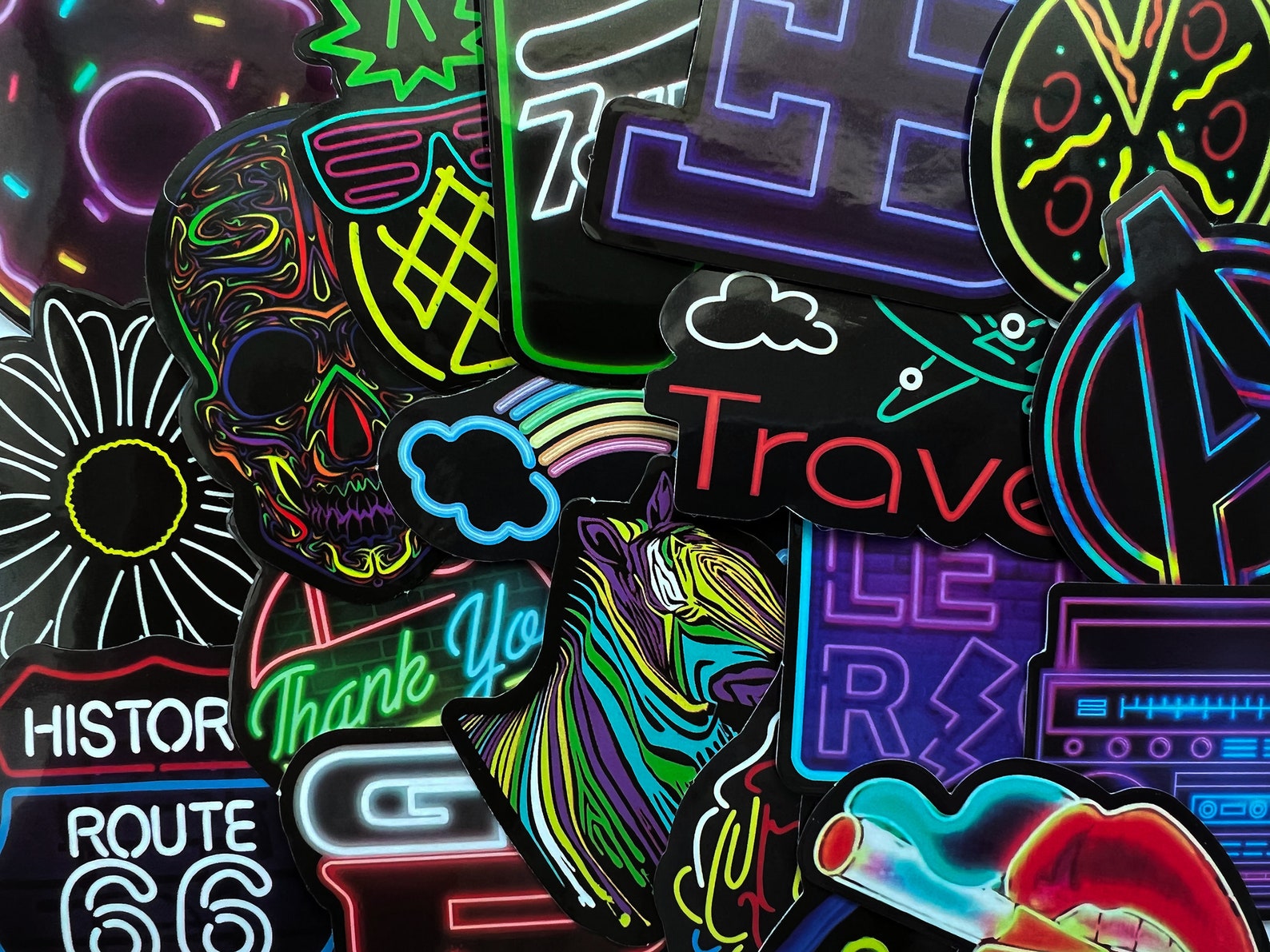 100 Variety Neon Style Stickers Decals for Phone Laptop - Etsy