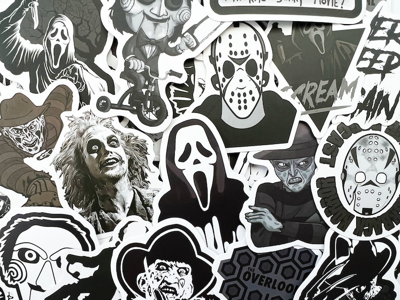 100 Horror Movie Black and White Gothic Laptop Stickers Dark - Etsy