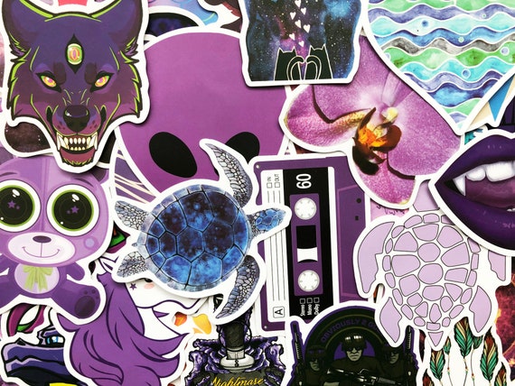 70 Variety Purple Stickers Fun Colorful Decals | Etsy