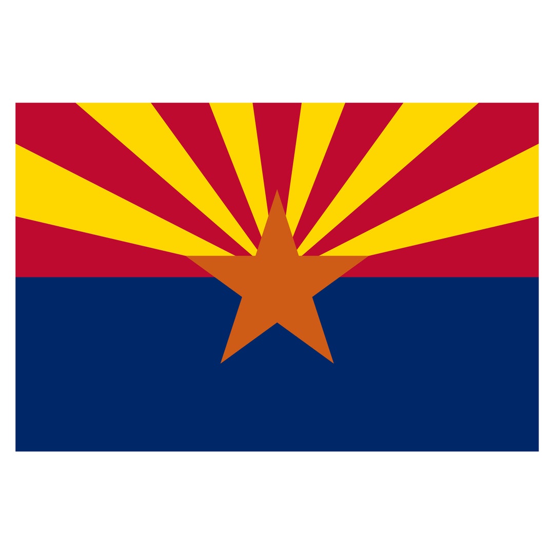 Arizona State Flag Sticker 5x3.25 Inch Bumper Laptop Decal - Etsy