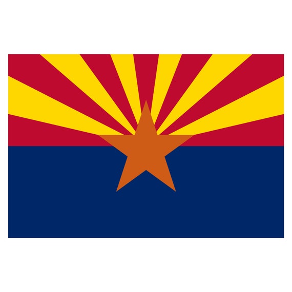 Arizona State Flag Sticker 5x3.25 Inch Bumper Laptop Decal | Etsy