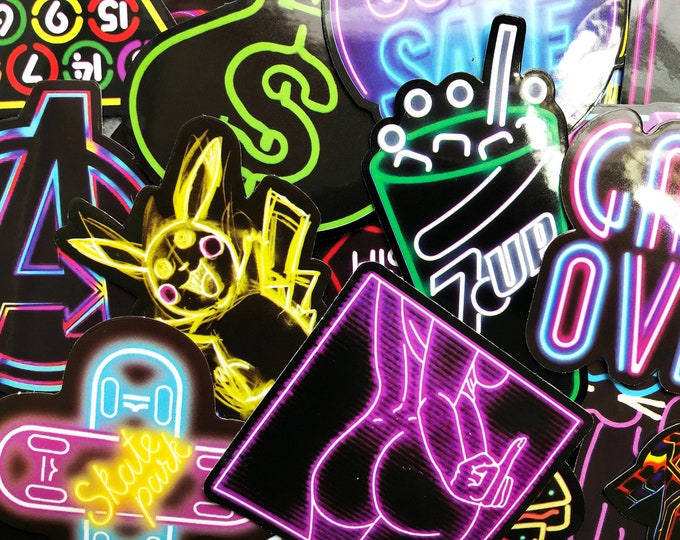 10-100pcs Sticker Neon-light Packs Decals for Kid Teen Decoration ...