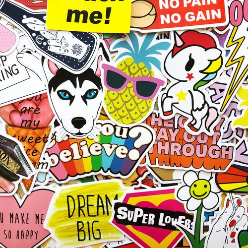 100 Sticker Pack Cool Animals Art Design Decals for Laptop | Etsy