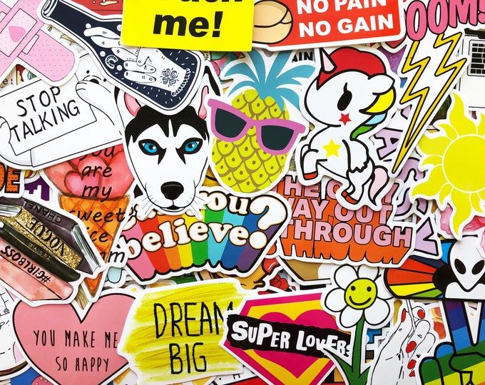 100 Sticker Pack Cool Animals Art Design Decals for Laptop Skateboard ...