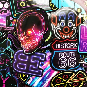 50 Variety Neon Style Stickers Fun Decals - Etsy