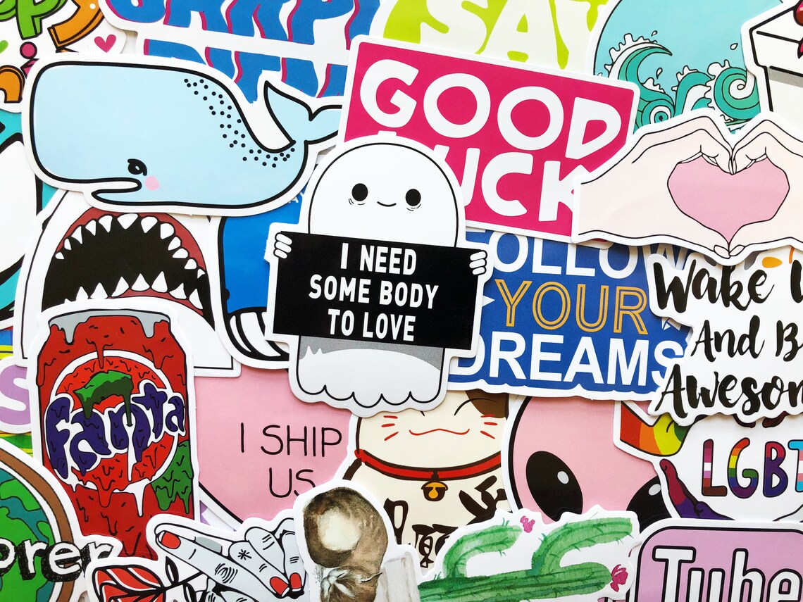 100 Sticker Pack Cool Animals Art Design Decals for Laptop | Etsy