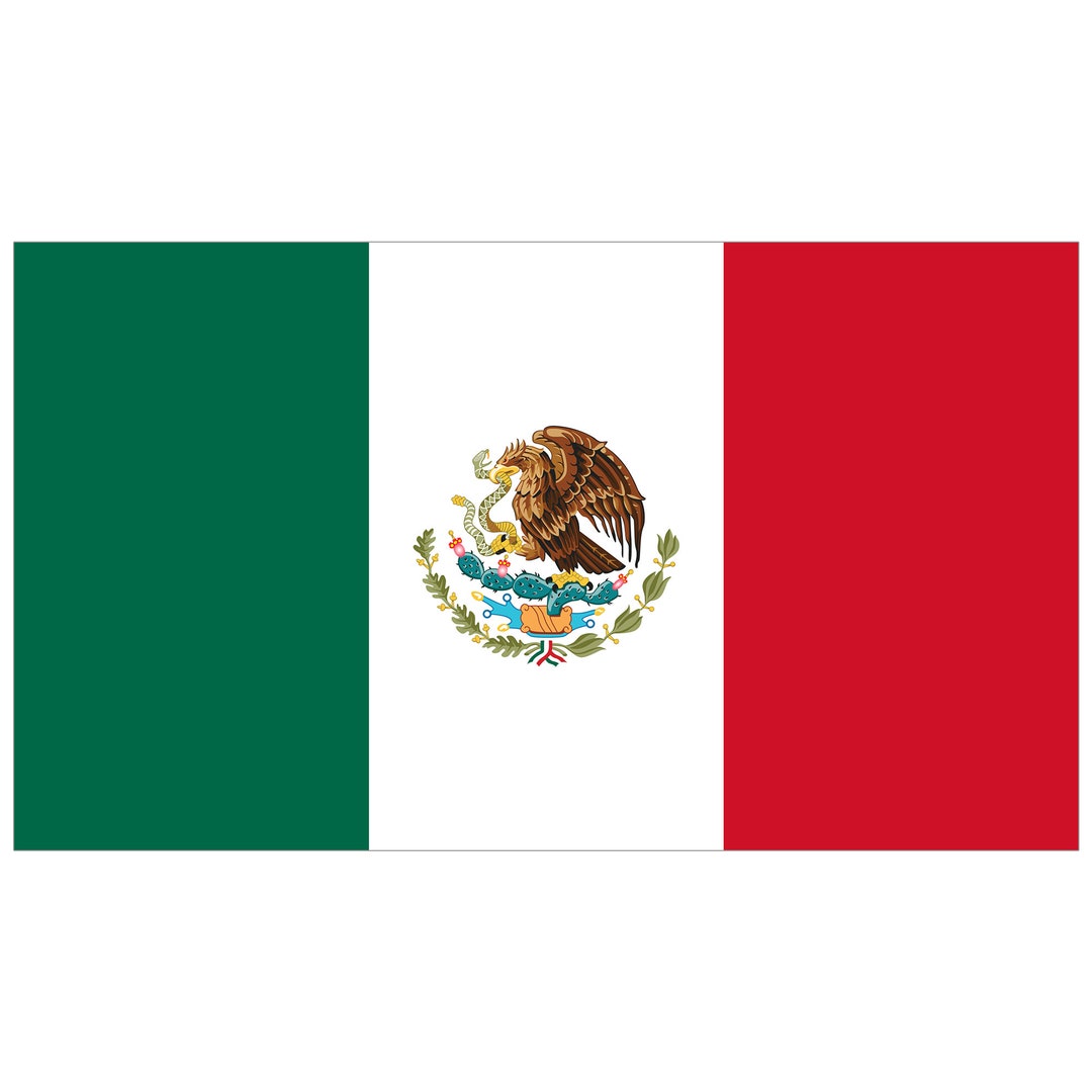 Mexico Flag Logo Sticker 3.25 X 5 Inches Bumper Car Decal #S23 - Etsy