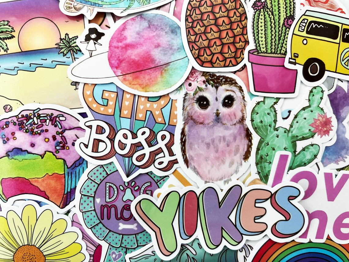 100 Cool Colorful Sticker Pack Skateboard Laptop Car Stickers - Etsy