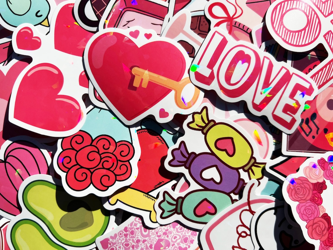 10-100 Pink Love and Marriage Cute Holographic Sticker Pack - Etsy