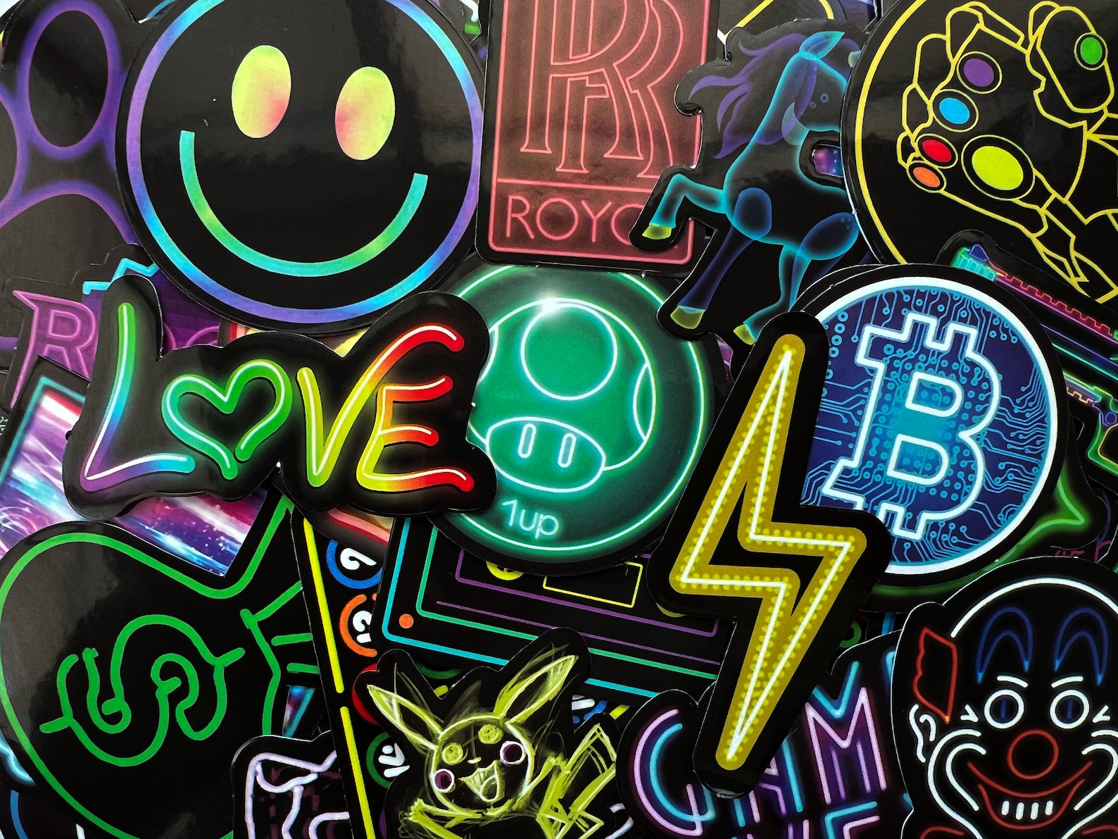 100 Variety Neon Style Stickers Decals for Phone Laptop - Etsy