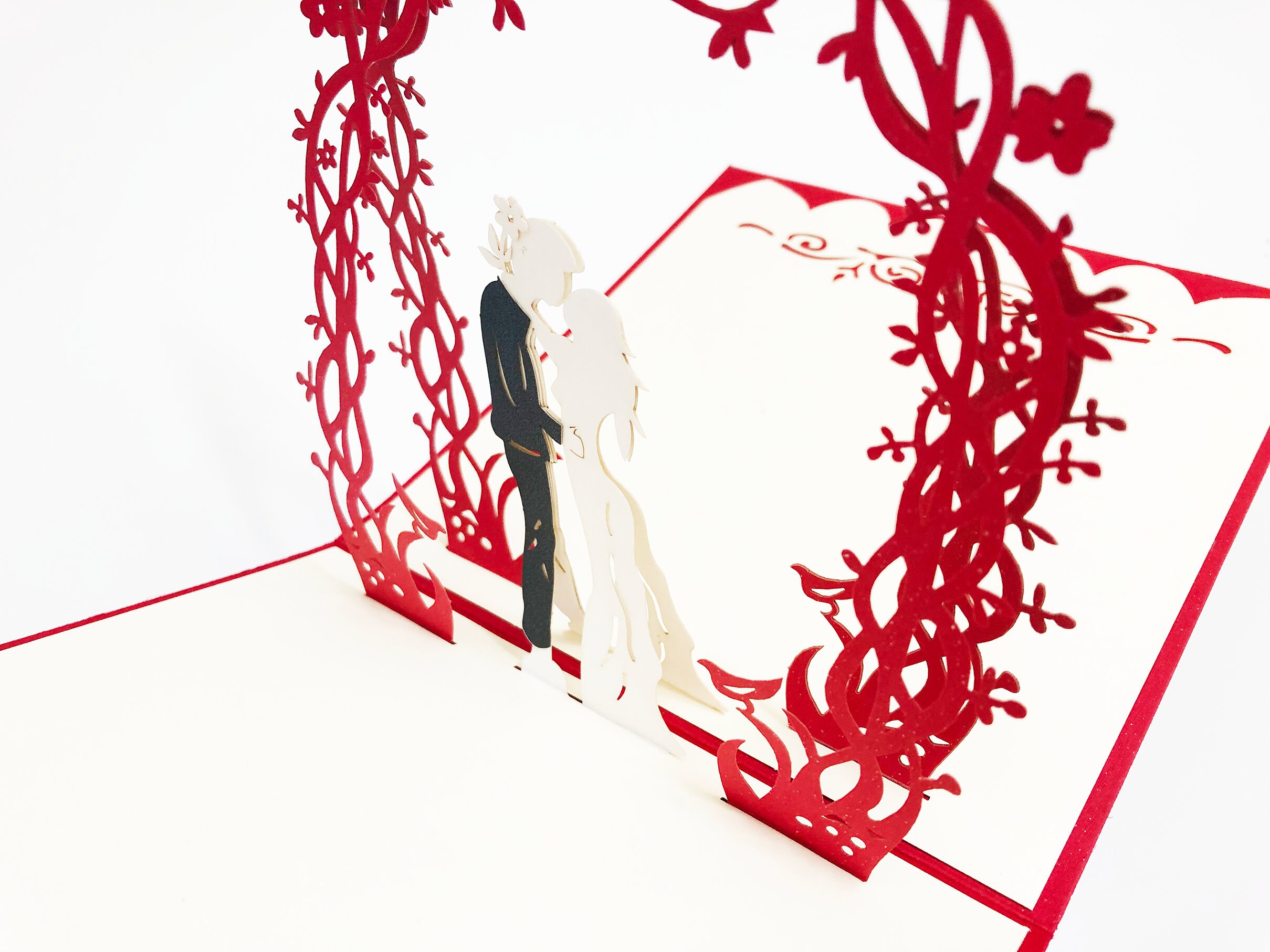 Handmade 3D Pop up Wedding Invitation Marriage Ritual Anniversary Knot ...
