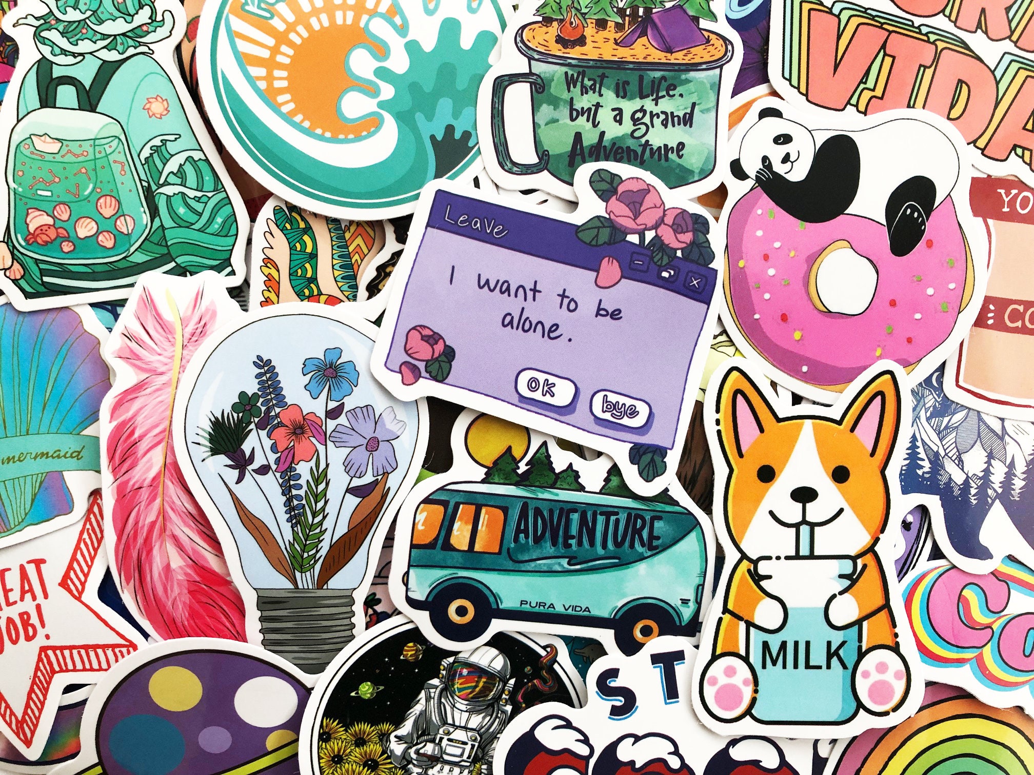 100 Cool Mixed Colors Sticker Lot Fun Pack Skateboard Laptop - Etsy