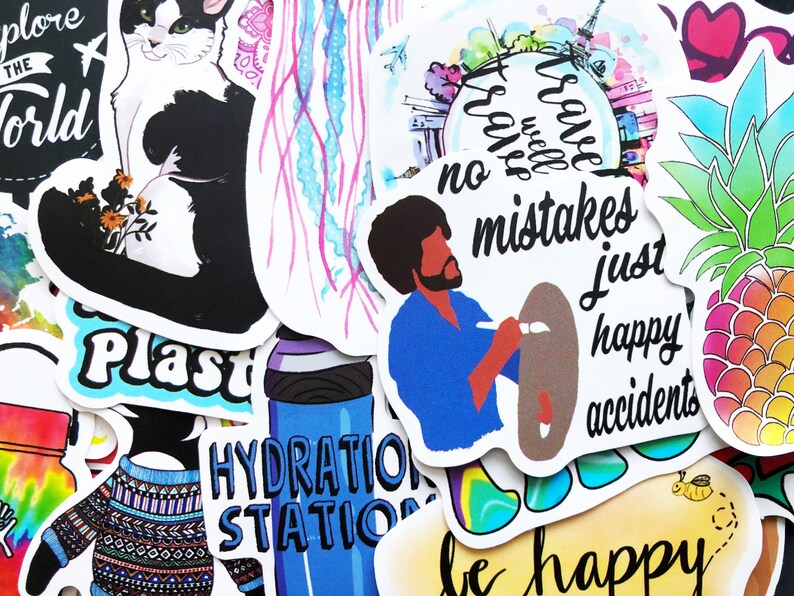 50 Fun Colorful Assorted Meme Stickers Set DIY Set Decals - Etsy