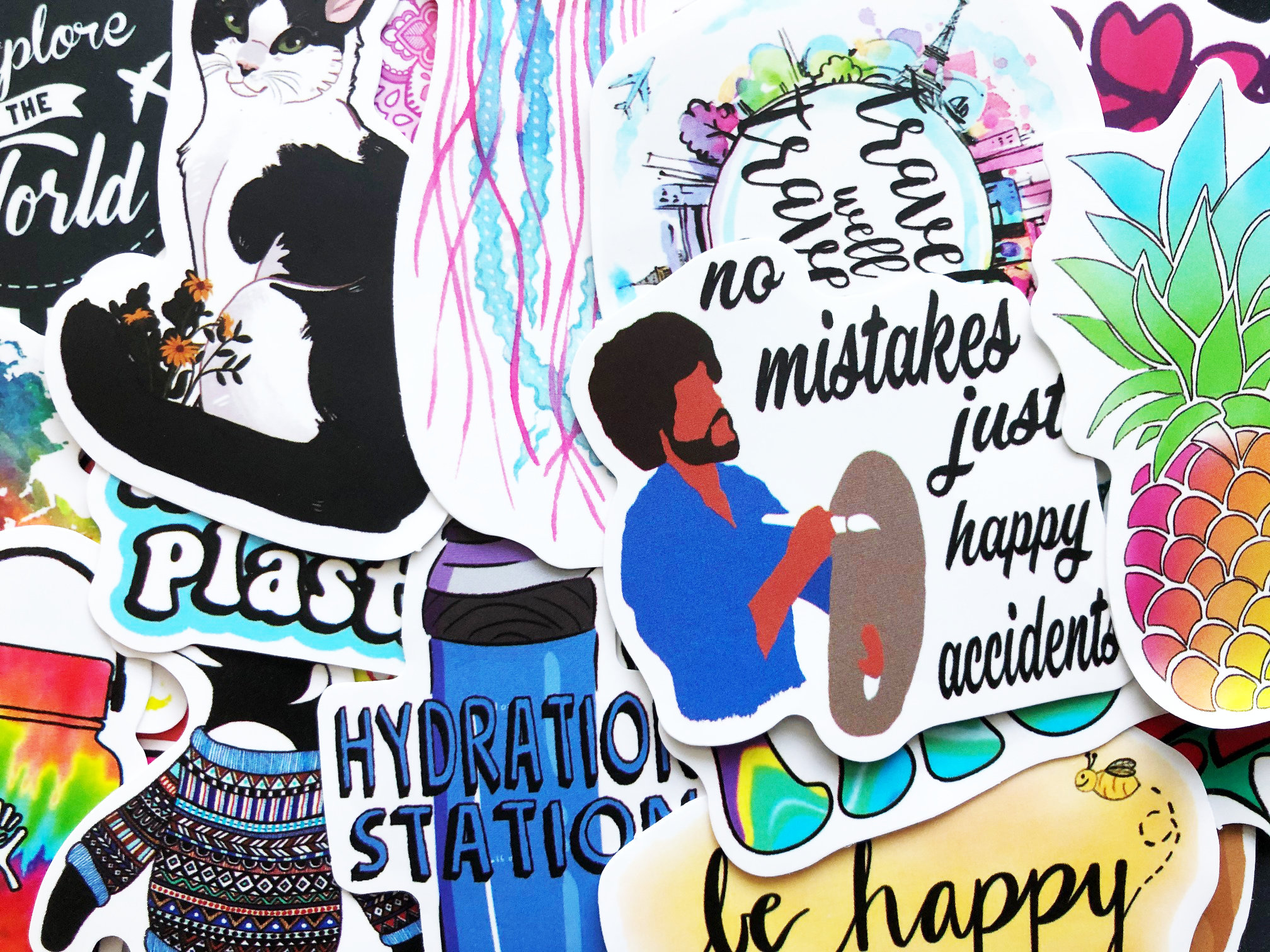 50 Fun Colorful Assorted Meme Stickers Set DIY Set Decals - Etsy