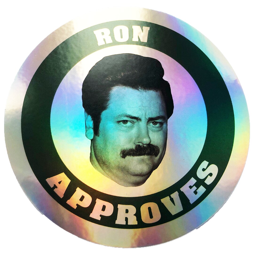 Shiny Parks and Rec Recreation Ron Swanson Approves Sticker - Etsy