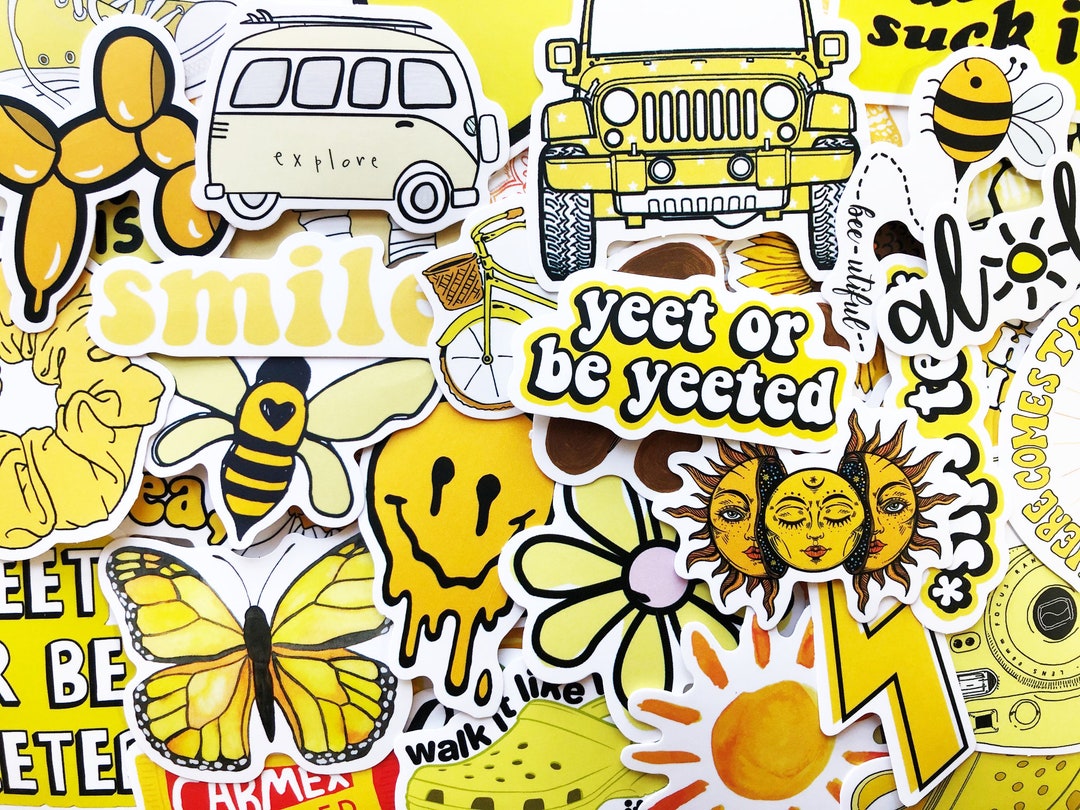 10-50 Cute Yellow Sticker Bomb - Etsy